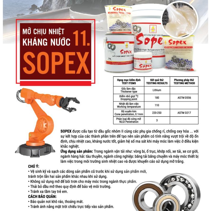Mỡ chịu nhiệt Sopex